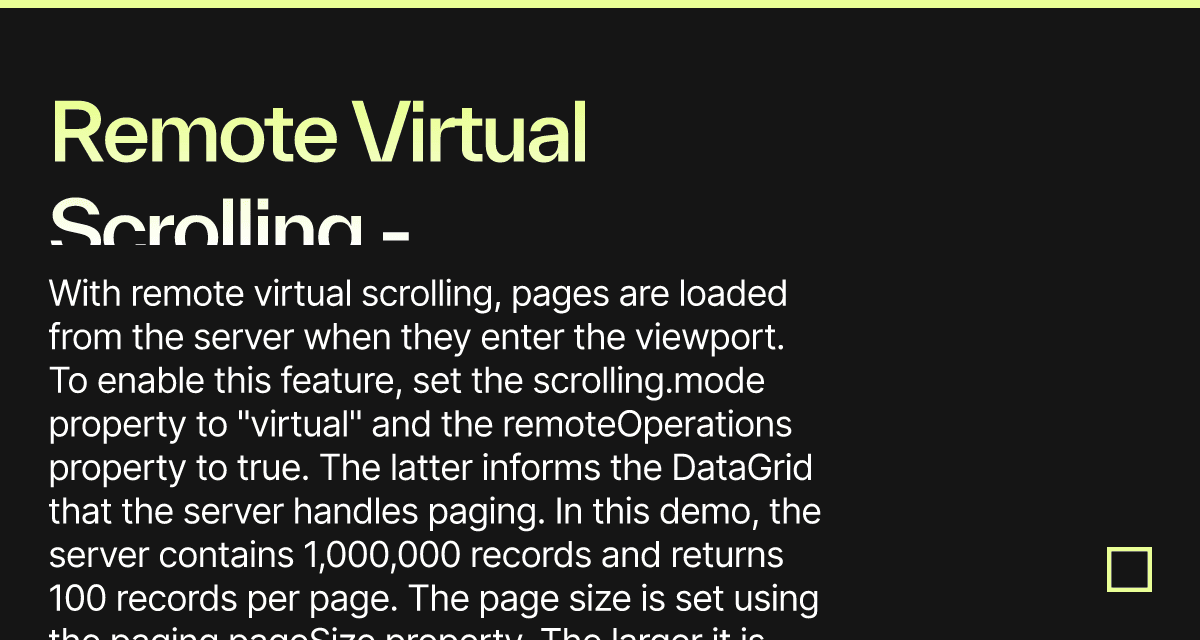 Remote Virtual Scrolling - DevExtreme Data Grid - Codesandbox