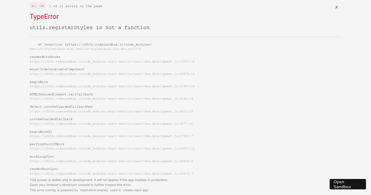 Create React App Codesandbox