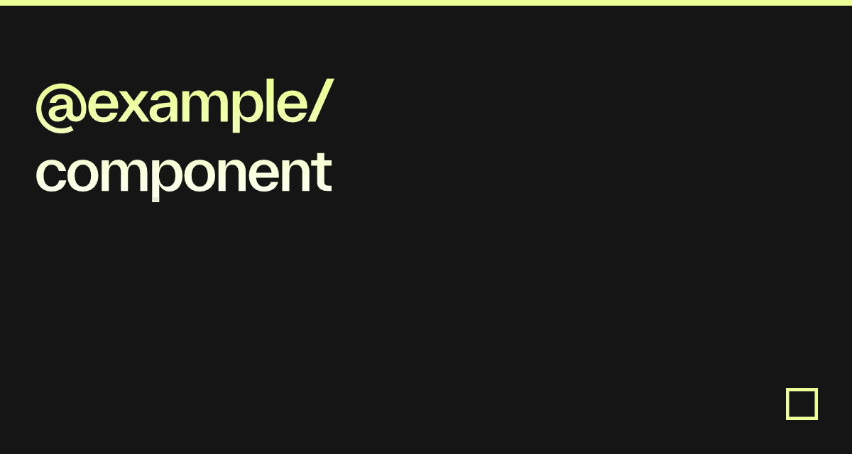 @example/component - Codesandbox