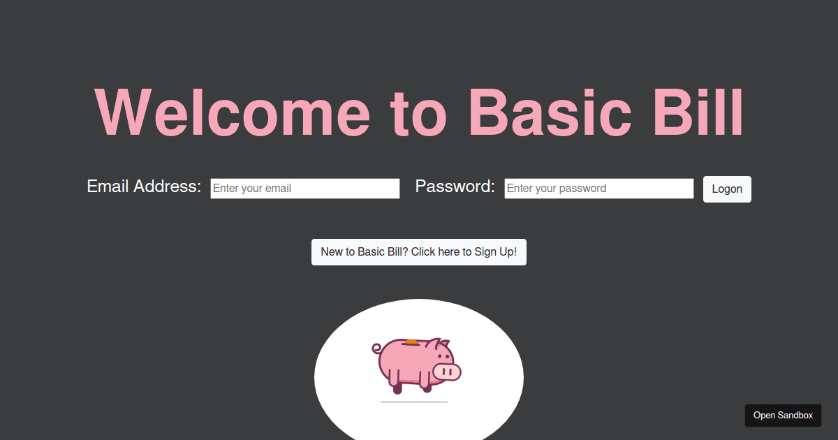 basic-bill-with-sign-up-functionality - Codesandbox