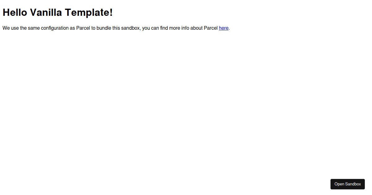 Vanila Template - Codesandbox