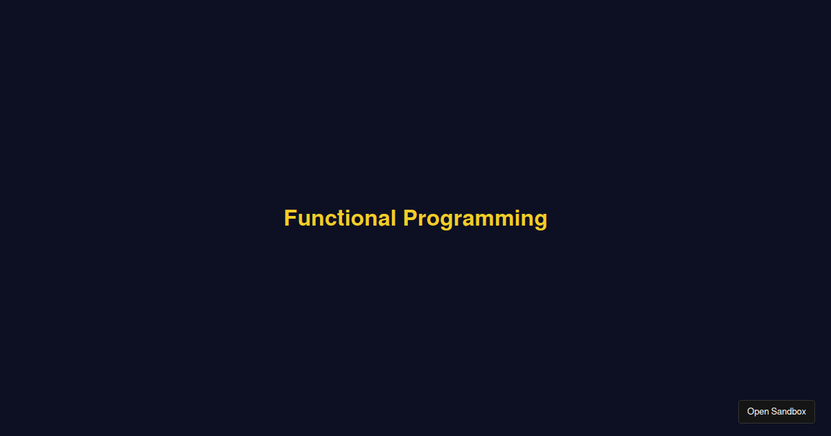 Functional Programming - Codesandbox