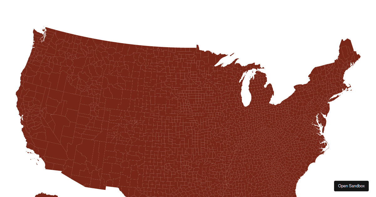 USA counties choropleth map (quantize) - Codesandbox