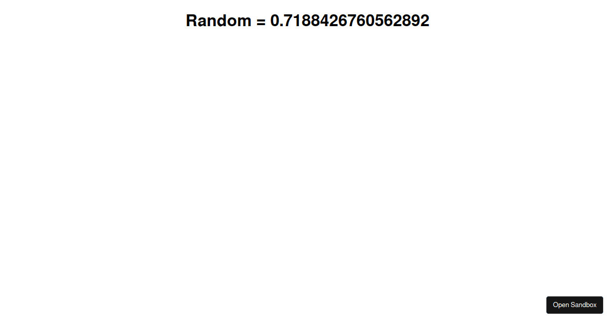 Javascript Random Number Codesandbox
