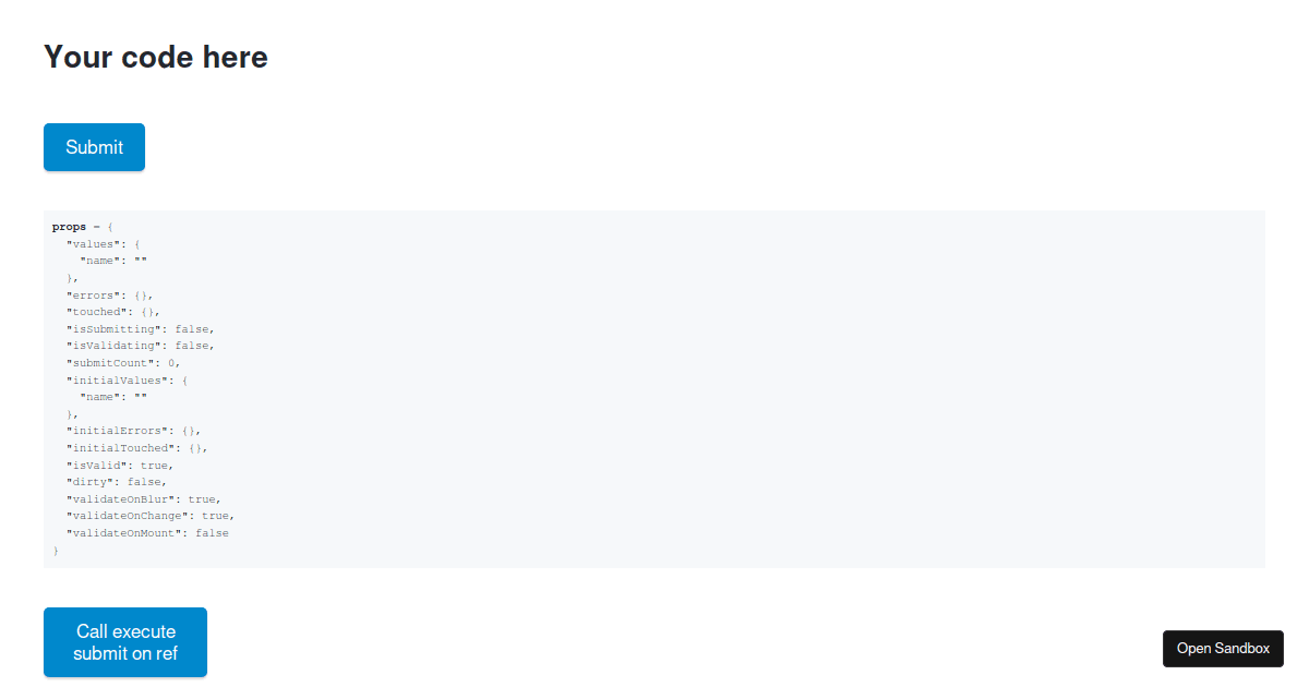 Formik Codesandbox Template - Codesandbox