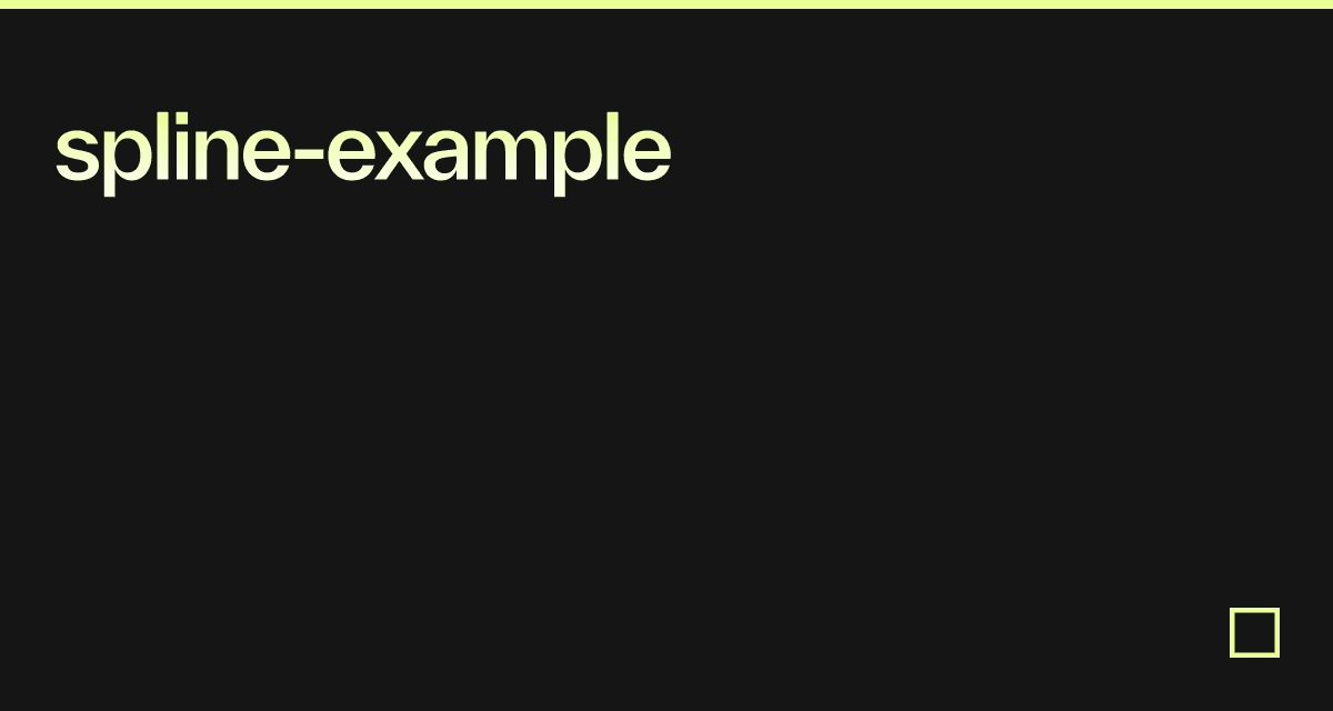 spline-example - Codesandbox