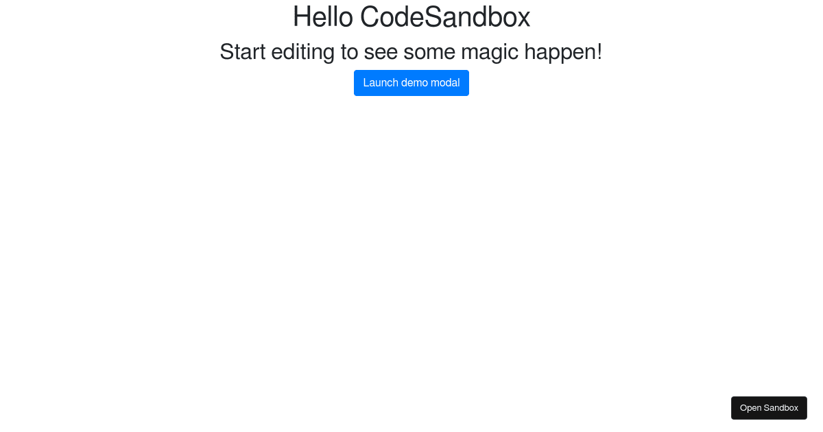 react-bootstrap working example - Codesandbox react-bootstrap working example - Codesandbox
