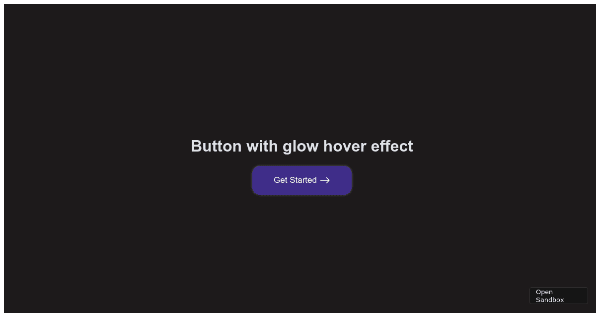 Button with glow hover effect - Codesandbox