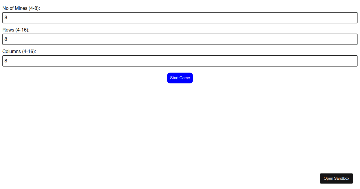 mineSweeper-App - Codesandbox