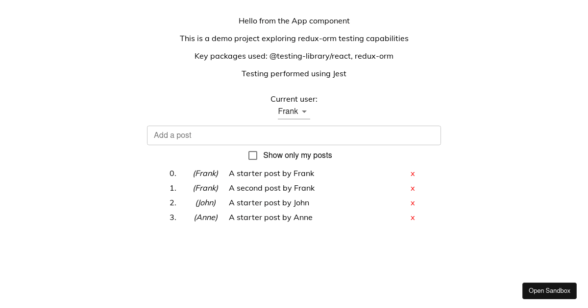 Redux-ORM + Redux-toolkit example (forked) - Codesandbox Redux-ORM + Redux-toolkit example (forked) - Codesandbox