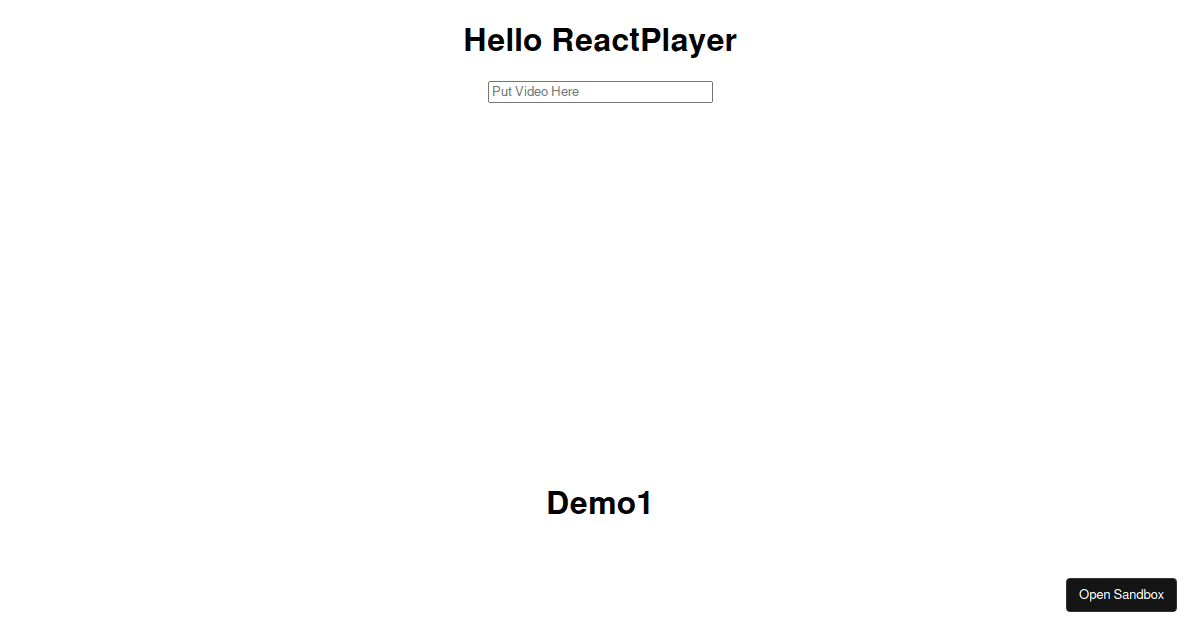 React Player (forked) - Codesandbox