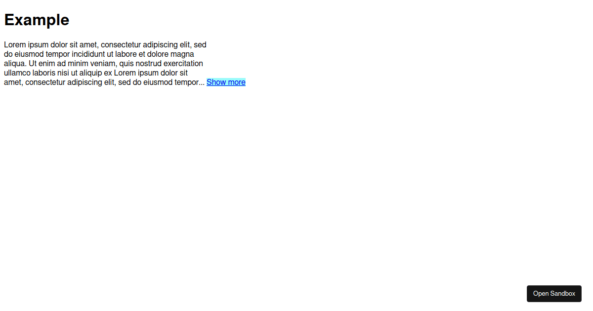 React-showMore - Practice Example - Codesandbox