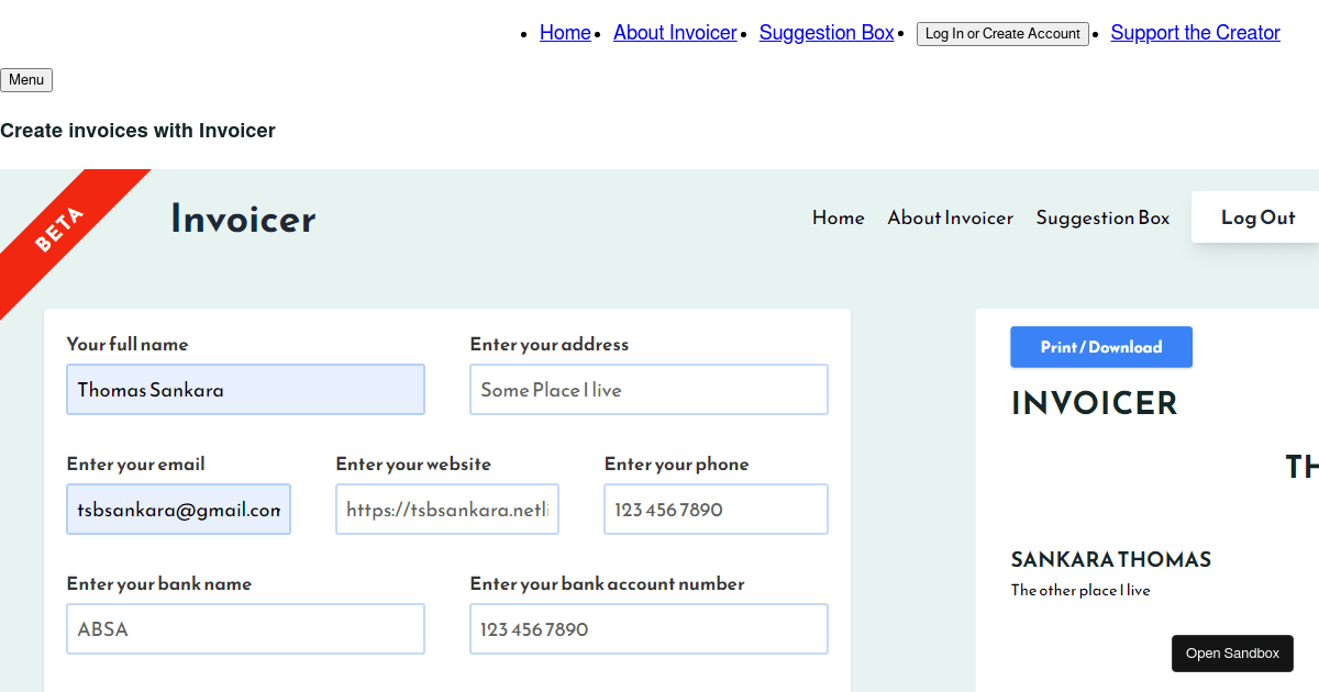 invoicer_v2 - Codesandbox
