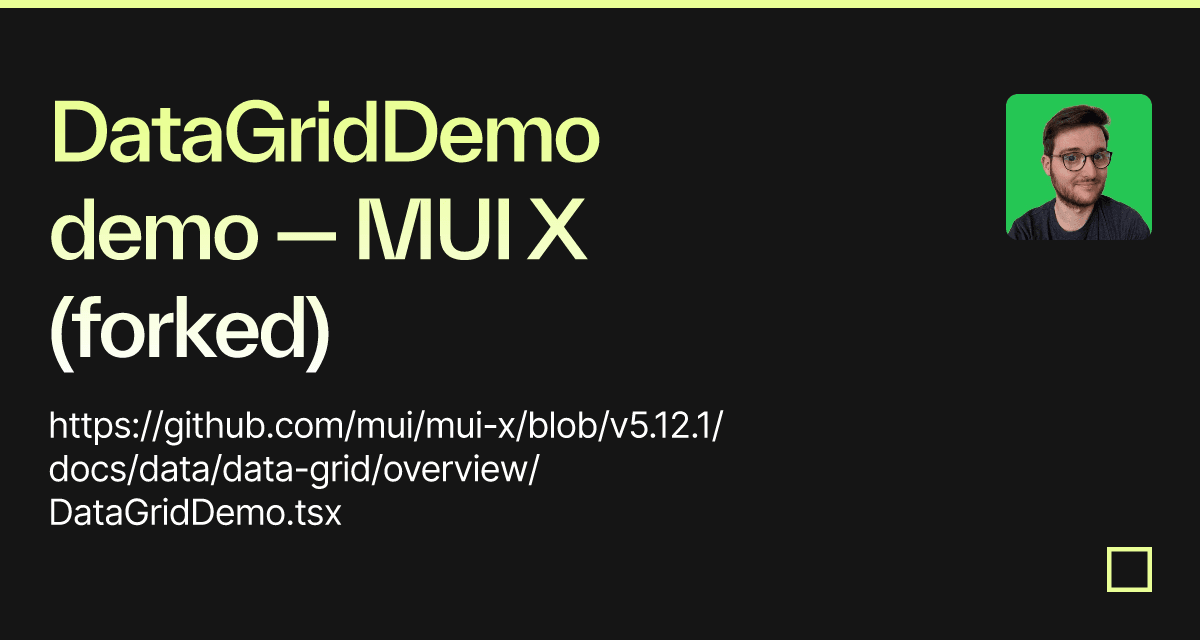 DataGridDemo demo — MUI X (forked) - Codesandbox