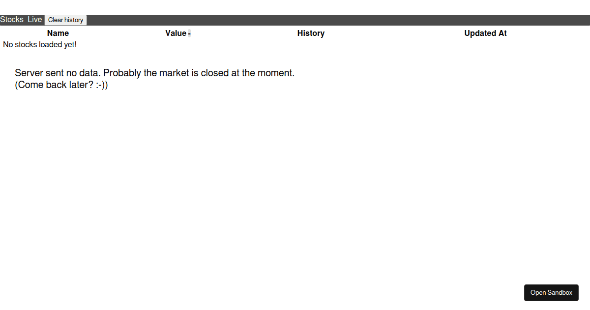 stocks - Codesandbox