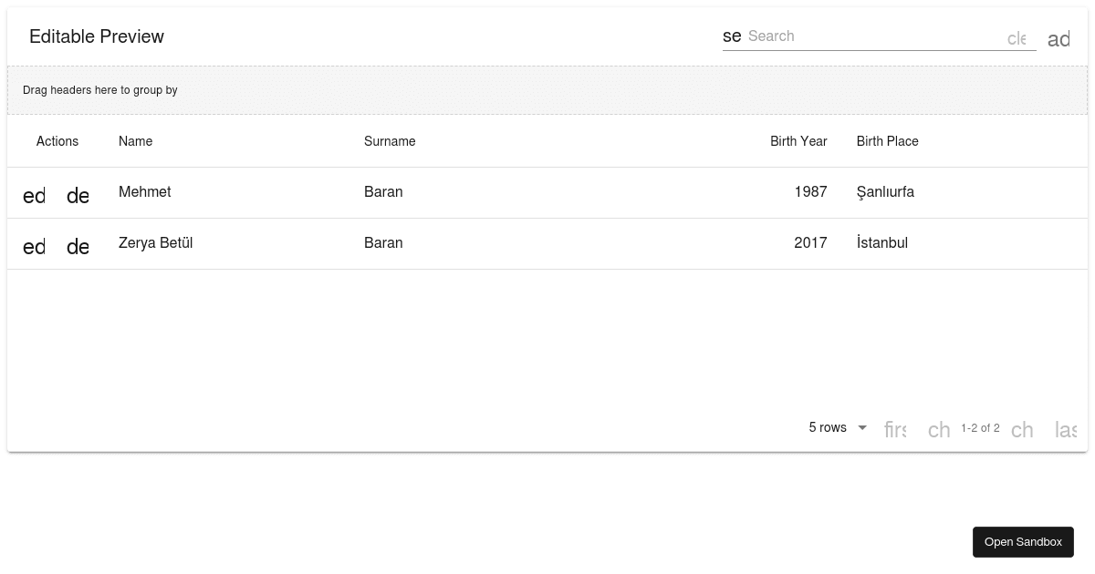 Using Variables For Columns Grouping Codesandbox
