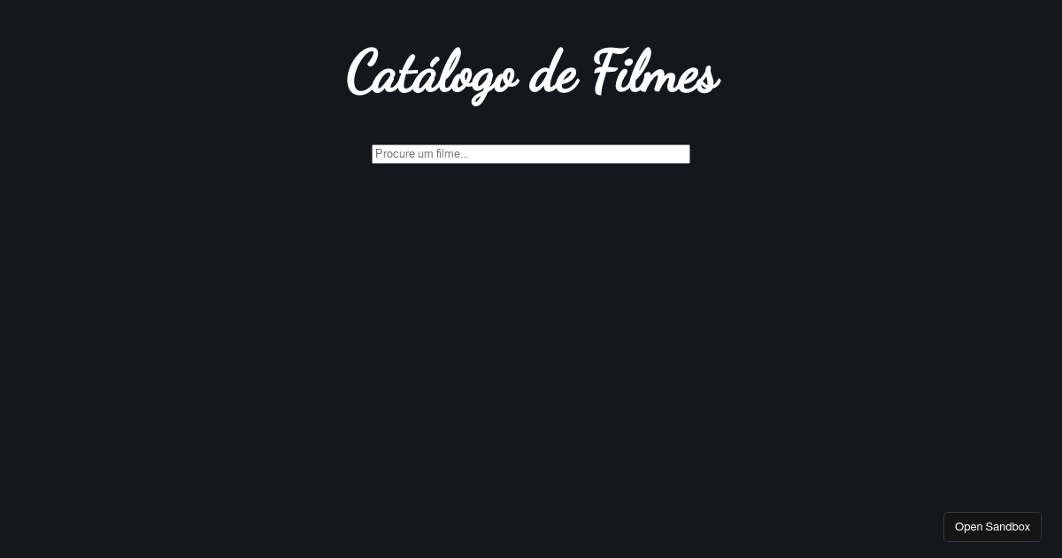 Catálogo de Filmes - Aula 9 (resultado API) - Codesandbox