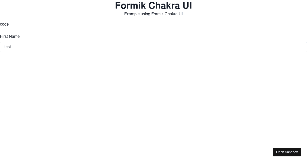 Formik Chakra UI (forked) - Codesandbox