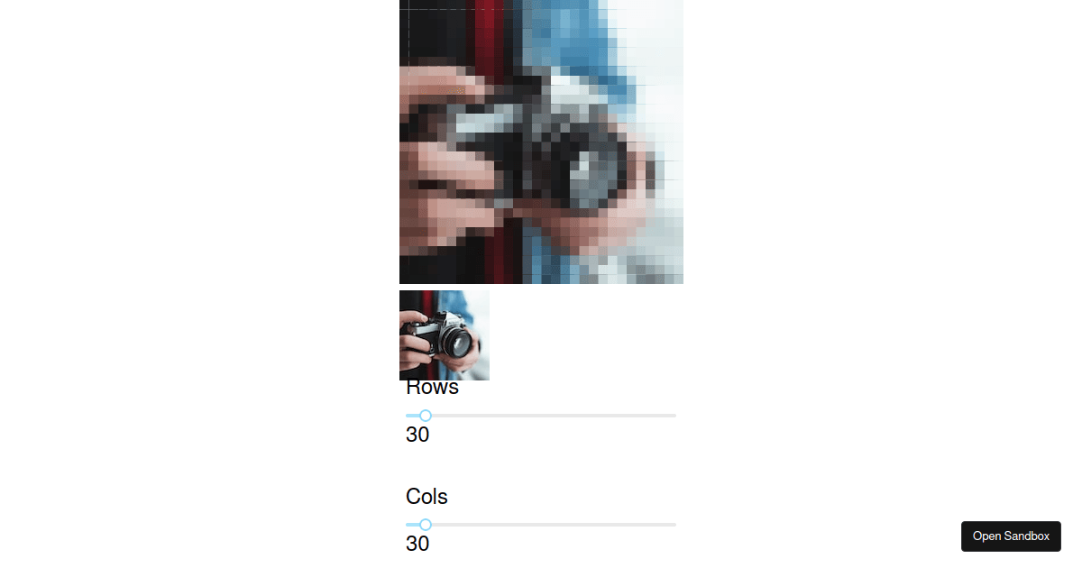 Pixelate - Codesandbox