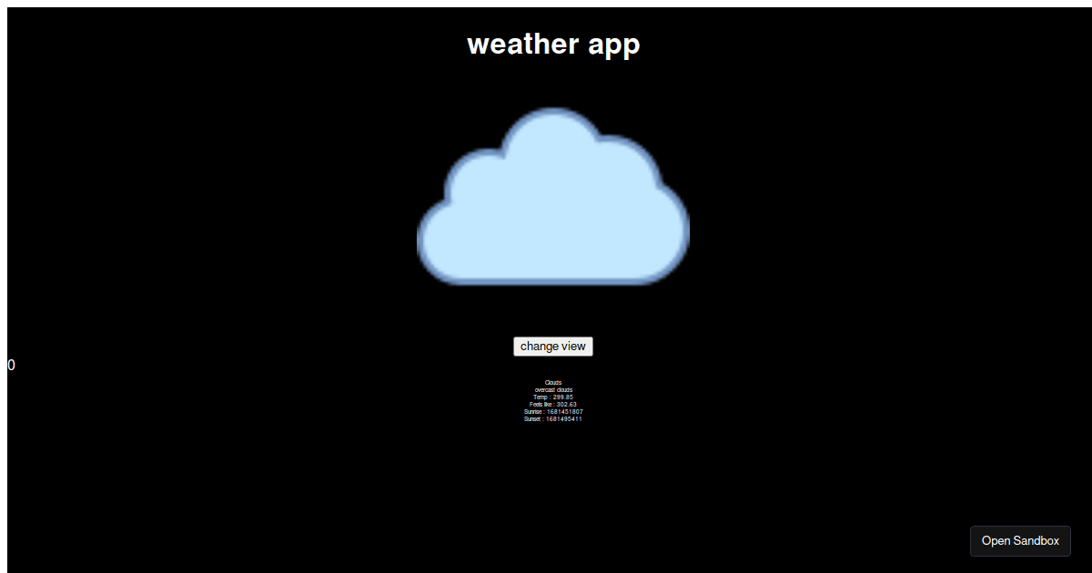 Simple react weather api app - Codesandbox