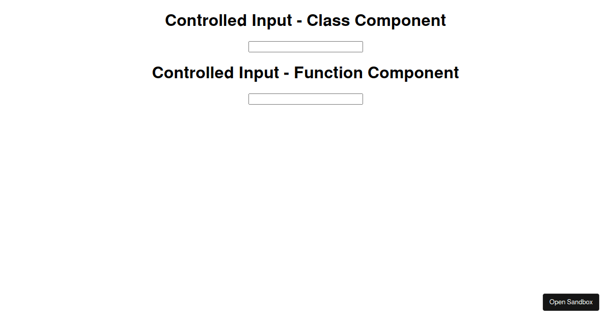 React Class Vs Function Hooks Components Controlled Inputs Codesandbox