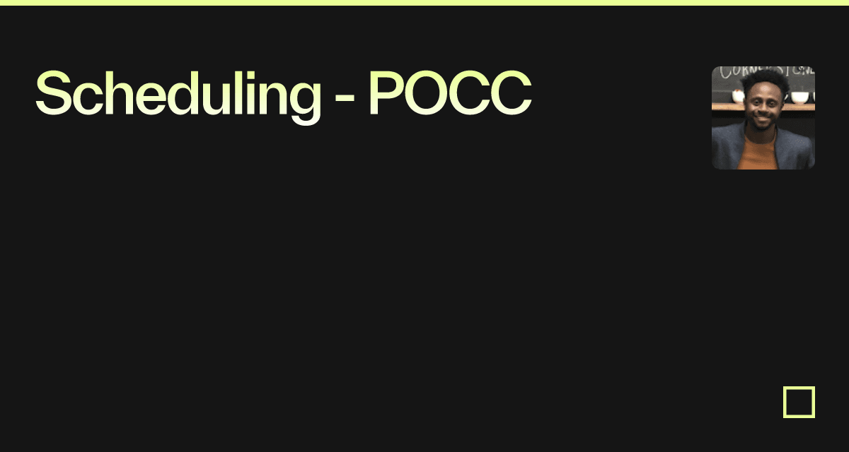Scheduling - POCC - Codesandbox