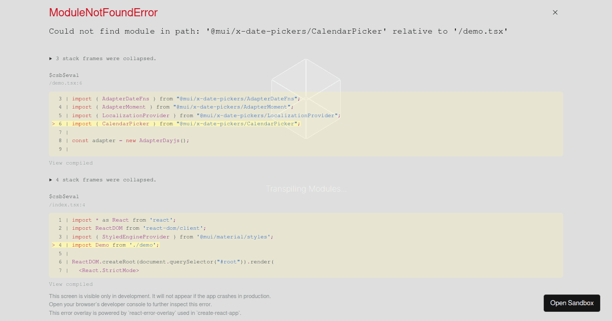 MaterialUIPickers demo — MUI X (forked) - Codesandbox MaterialUIPickers demo — MUI X (forked) - Codesandbox
