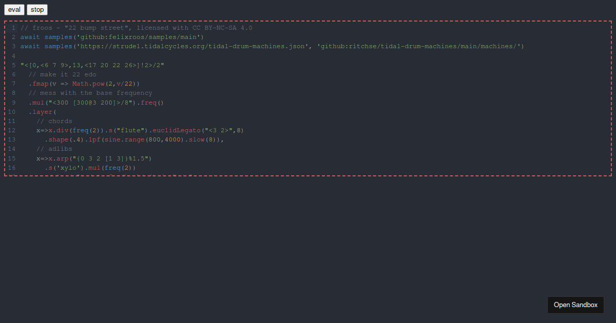 vanilla-codemirror-strudel (forked) - Codesandbox