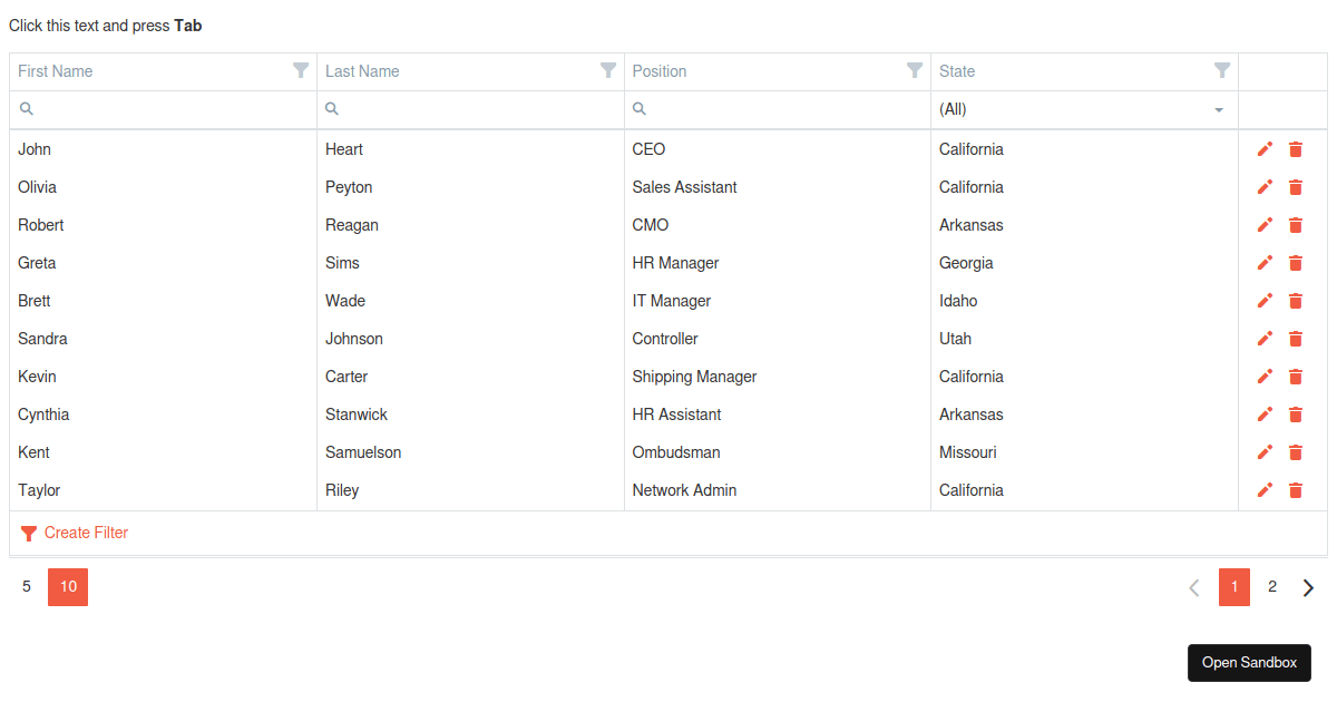 Keyboard Navigation Devextreme Data Grid Codesandbox