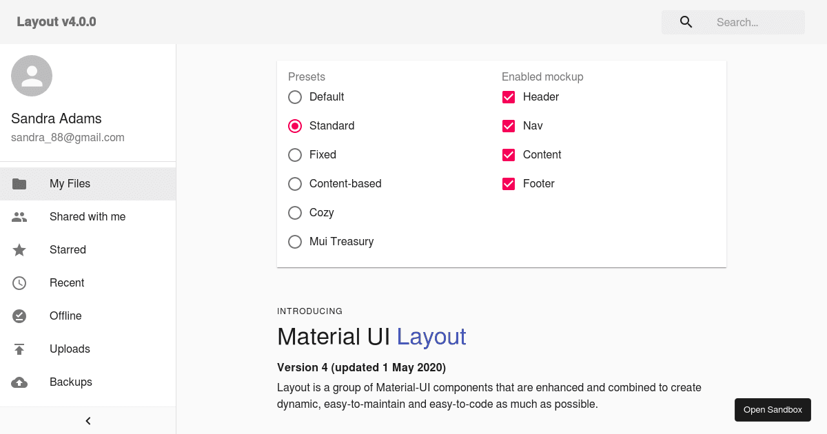 Material Ui Layout Forked Codesandbox