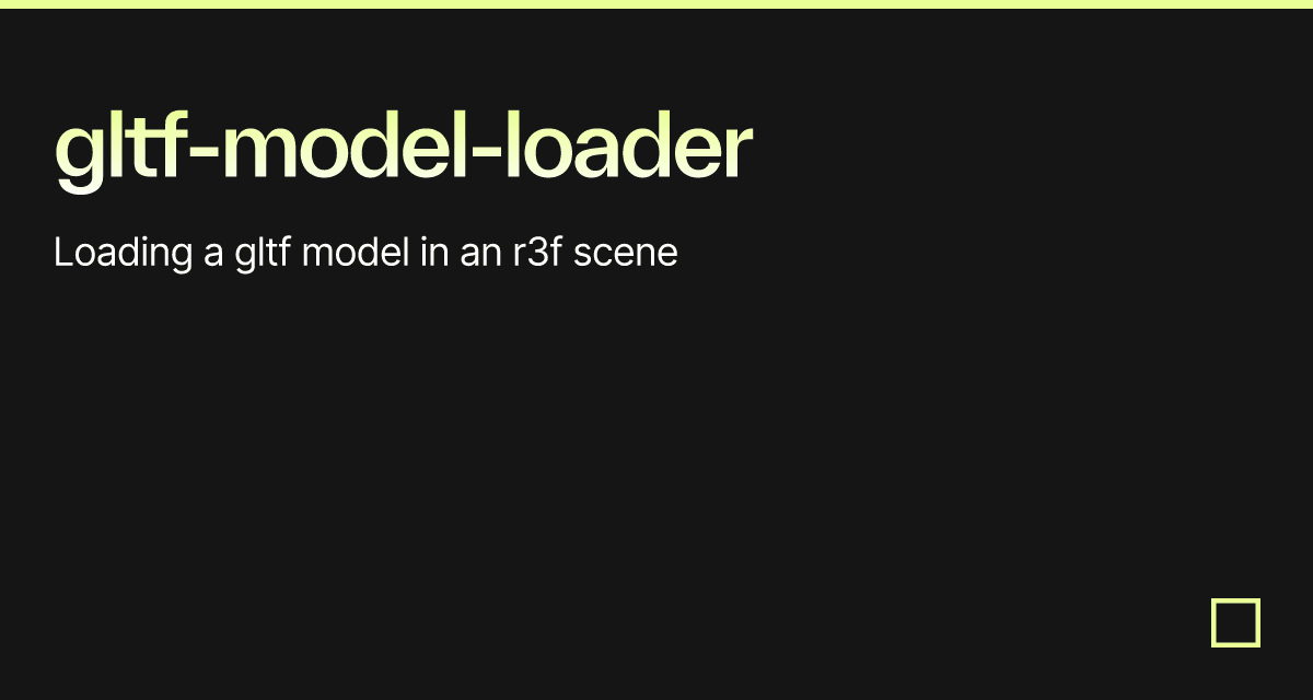 Gltf Model Loader Codesandbox