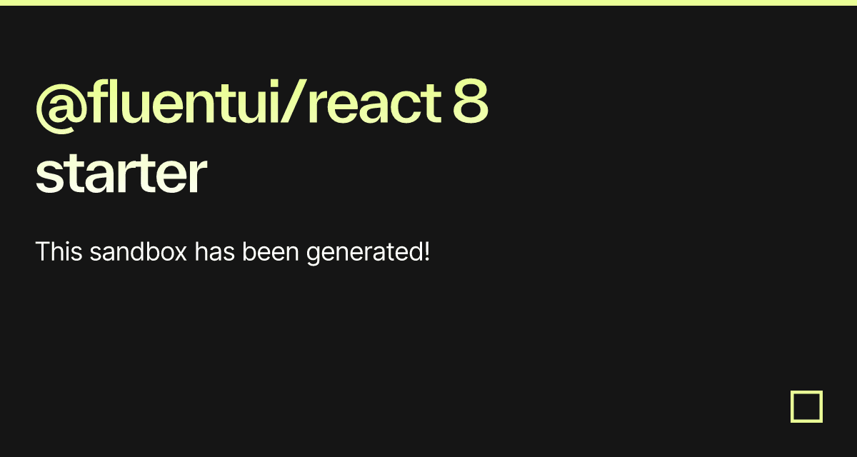 @fluentui/react 8 starter - Codesandbox
