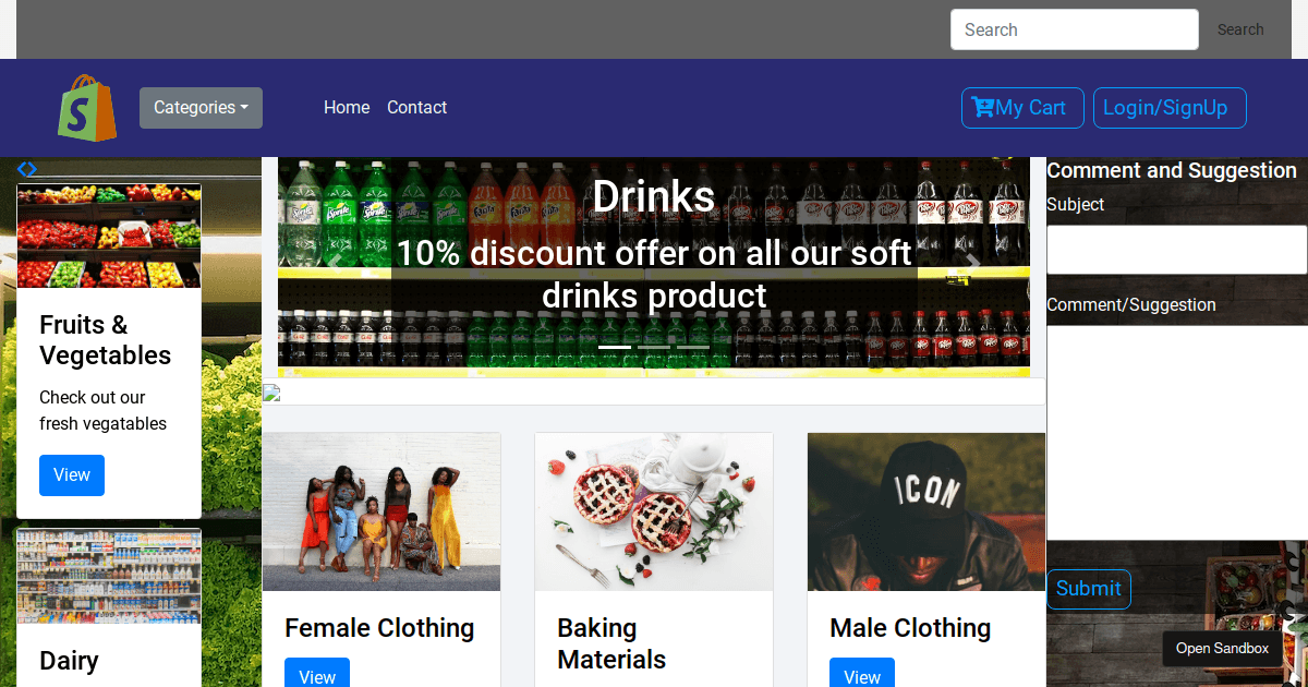 shopping-site - Codesandbox