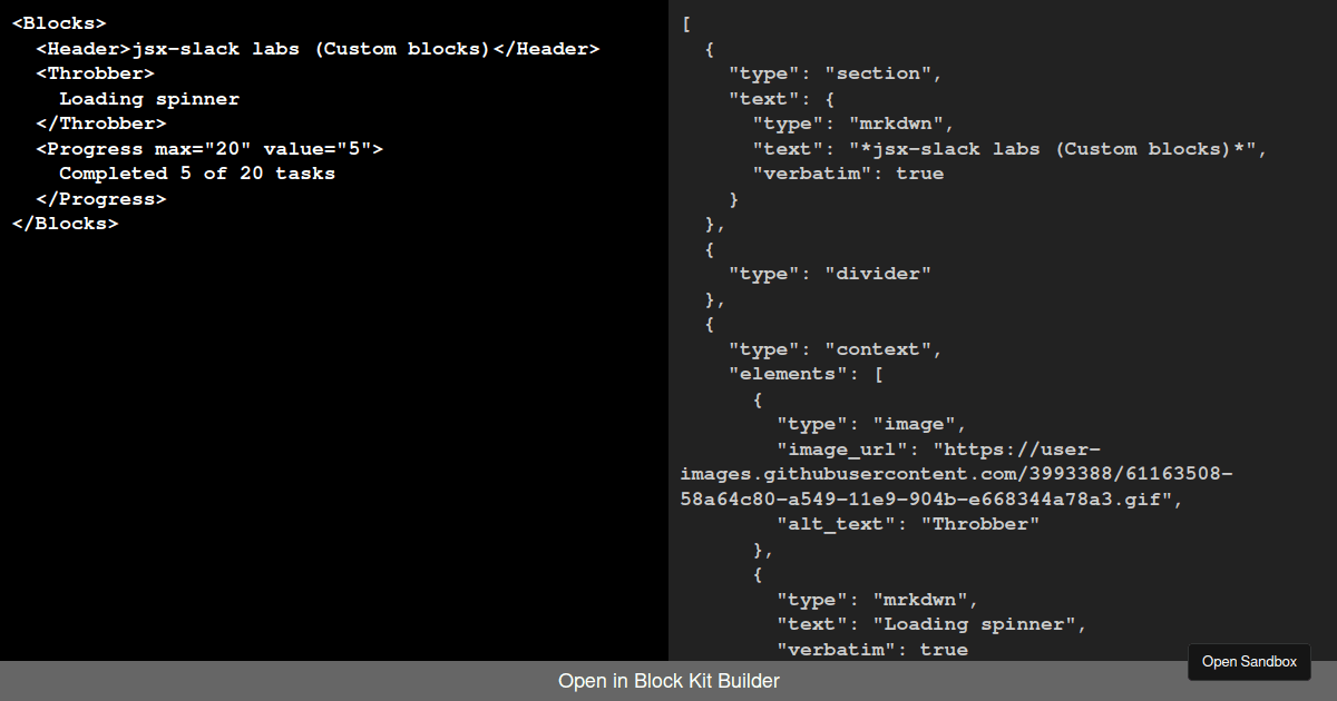 jsx-slack labs - Codesandbox
