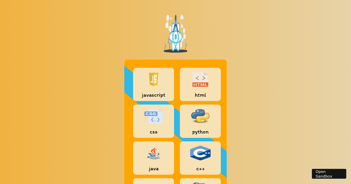 React Programming Languages Codesandbox