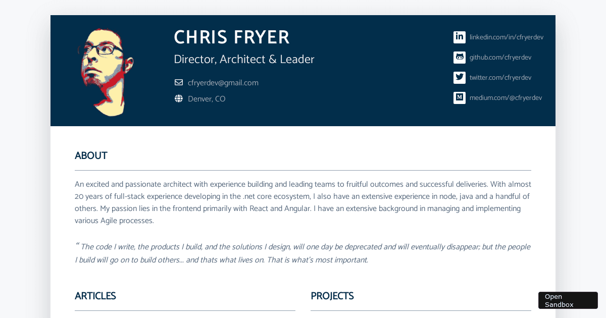 resume - Codesandbox