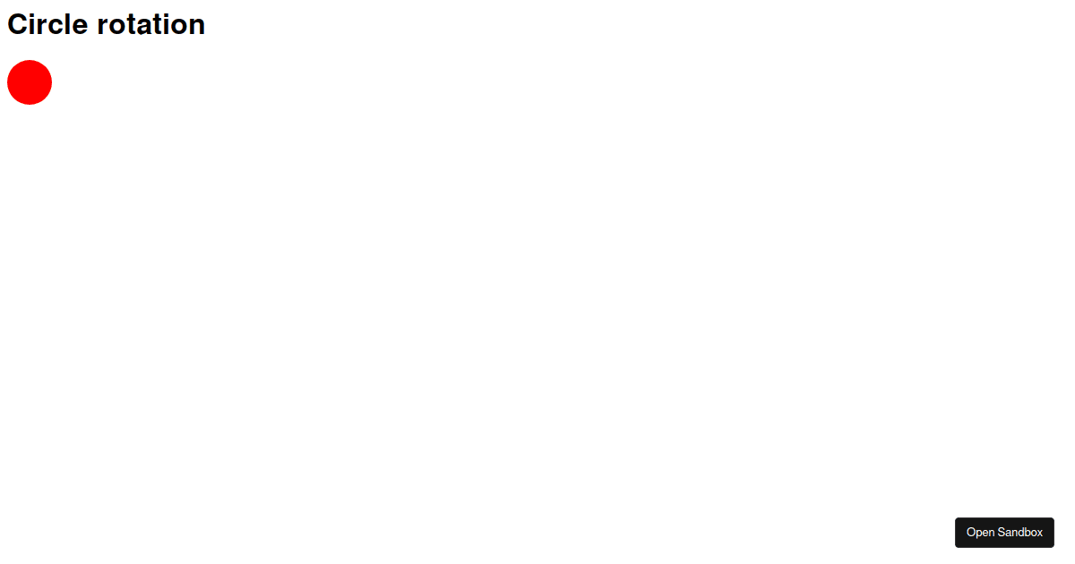 Circle rotation - Codesandbox