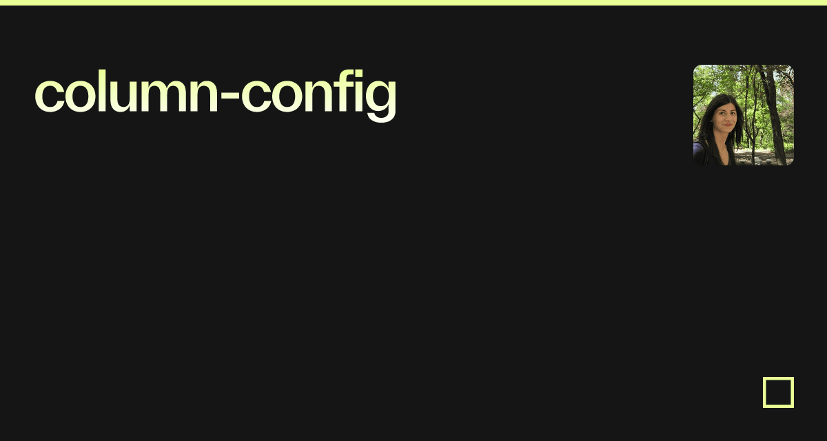 column-config - Codesandbox