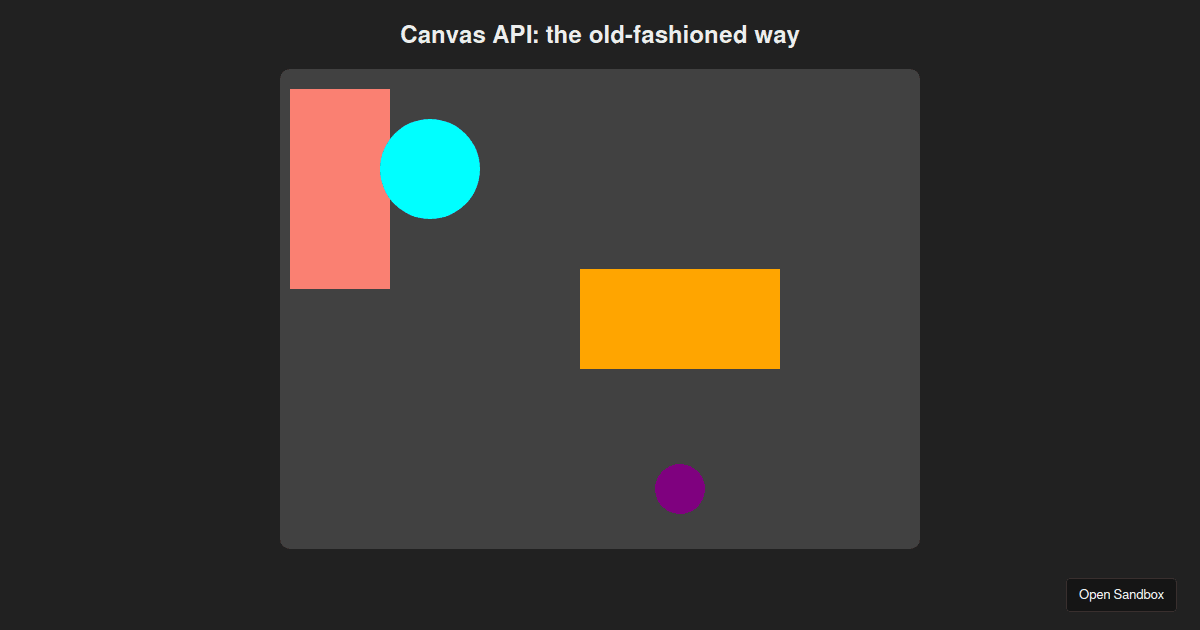 Raw HTML5 Canvas API - Codesandbox Raw HTML5 Canvas API - Codesandbox