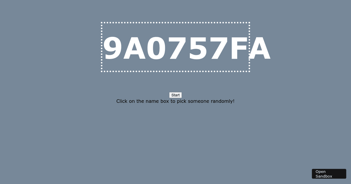 Random Name Picker (forked) - Codesandbox