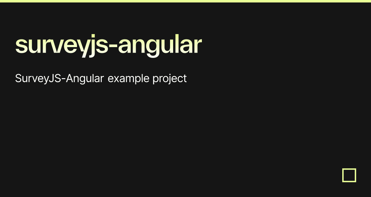 surveyjs-angular - Codesandbox
