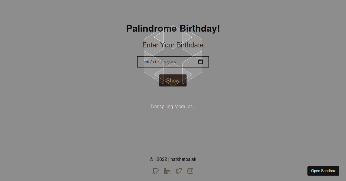 is-your-birthday-palindrome - Codesandbox