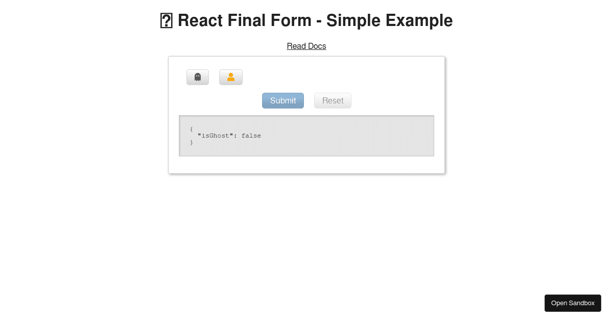 🏁 React Final Form - Simple Example - Codesandbox