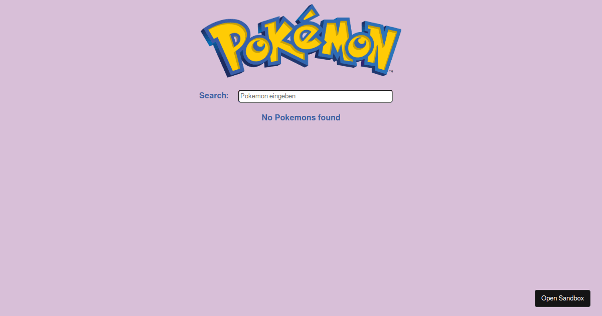 Pokemon Search Advanced React - Codesandbox