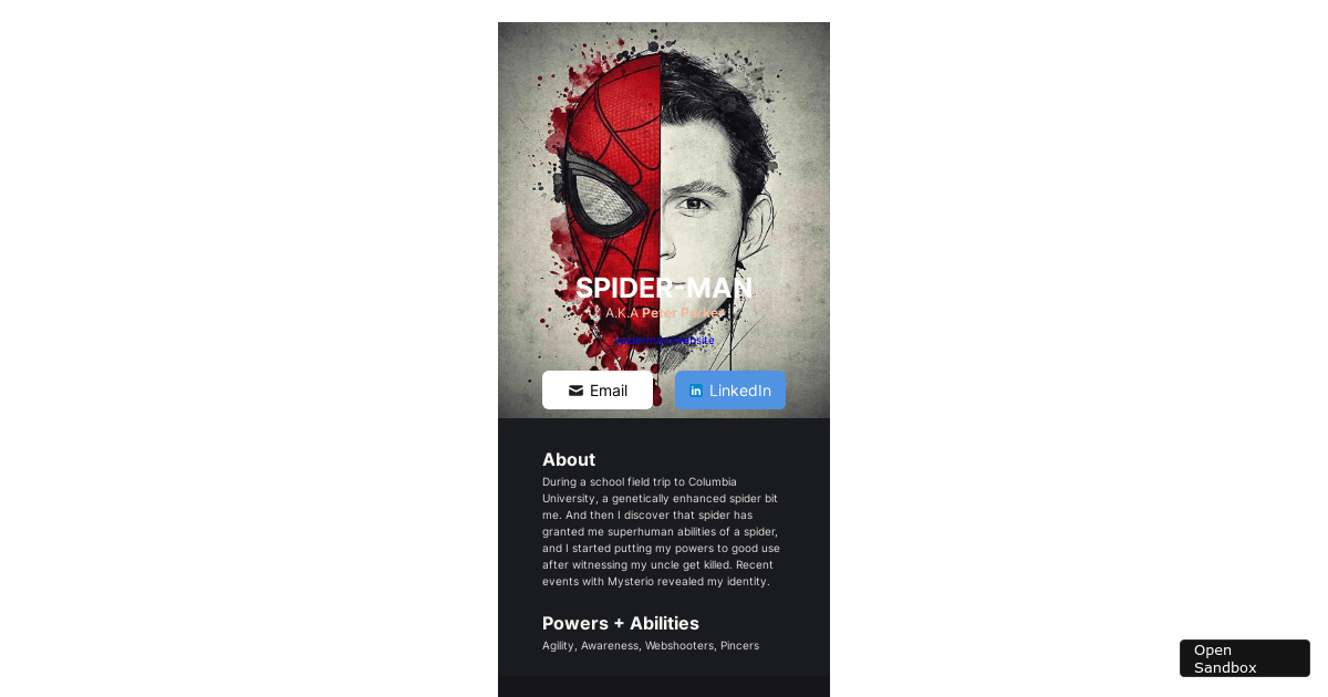 spiderman-digital-card - Codesandbox