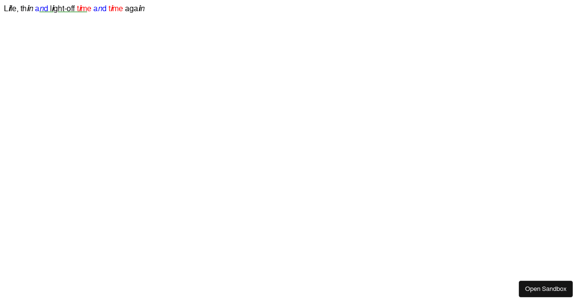 React Multi Highlight Codesandbox