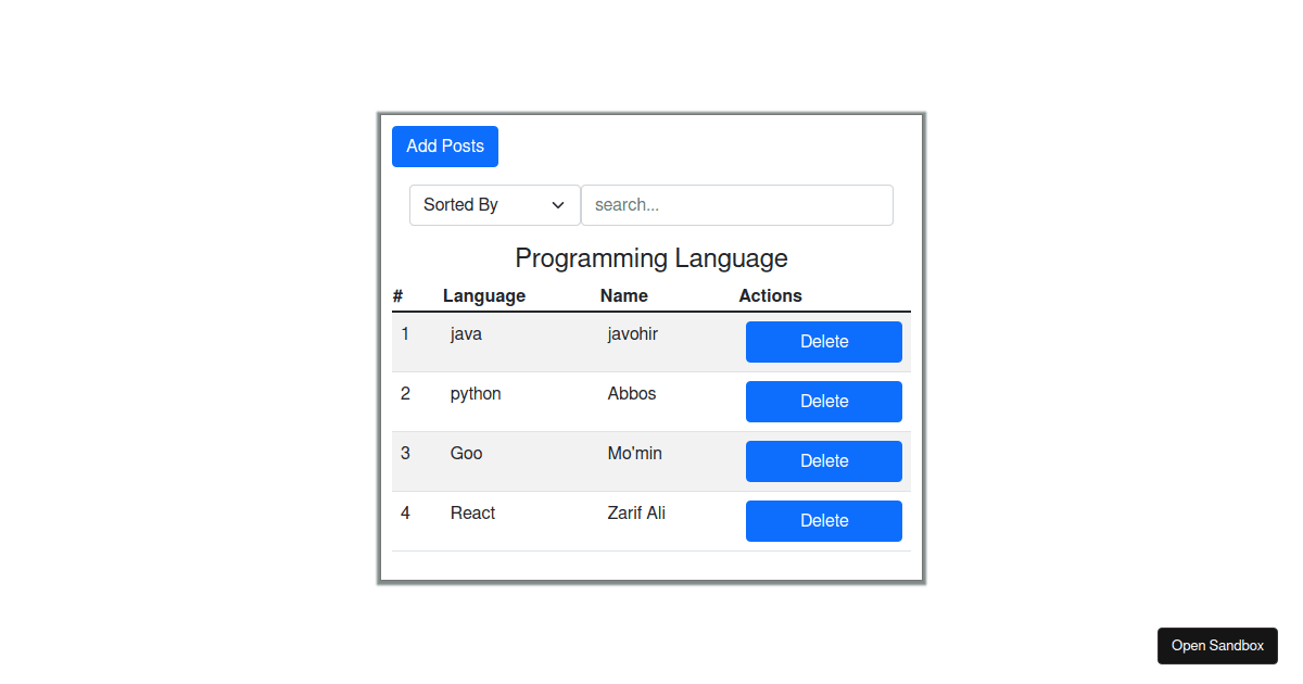 react-darslari - Codesandbox