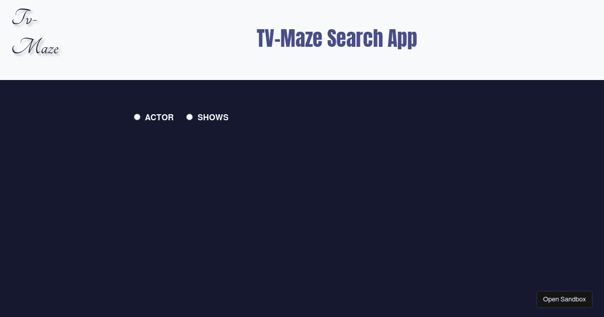 TVmaze-React-App - Codesandbox