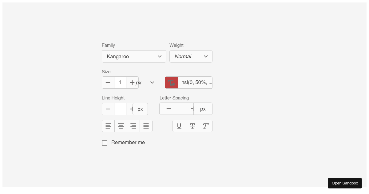 React Spectrum Typography Control (forked) - Codesandbox