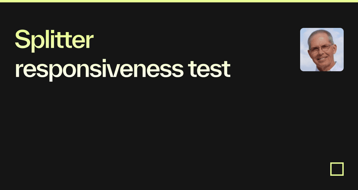 Splitter responsiveness test - Codesandbox